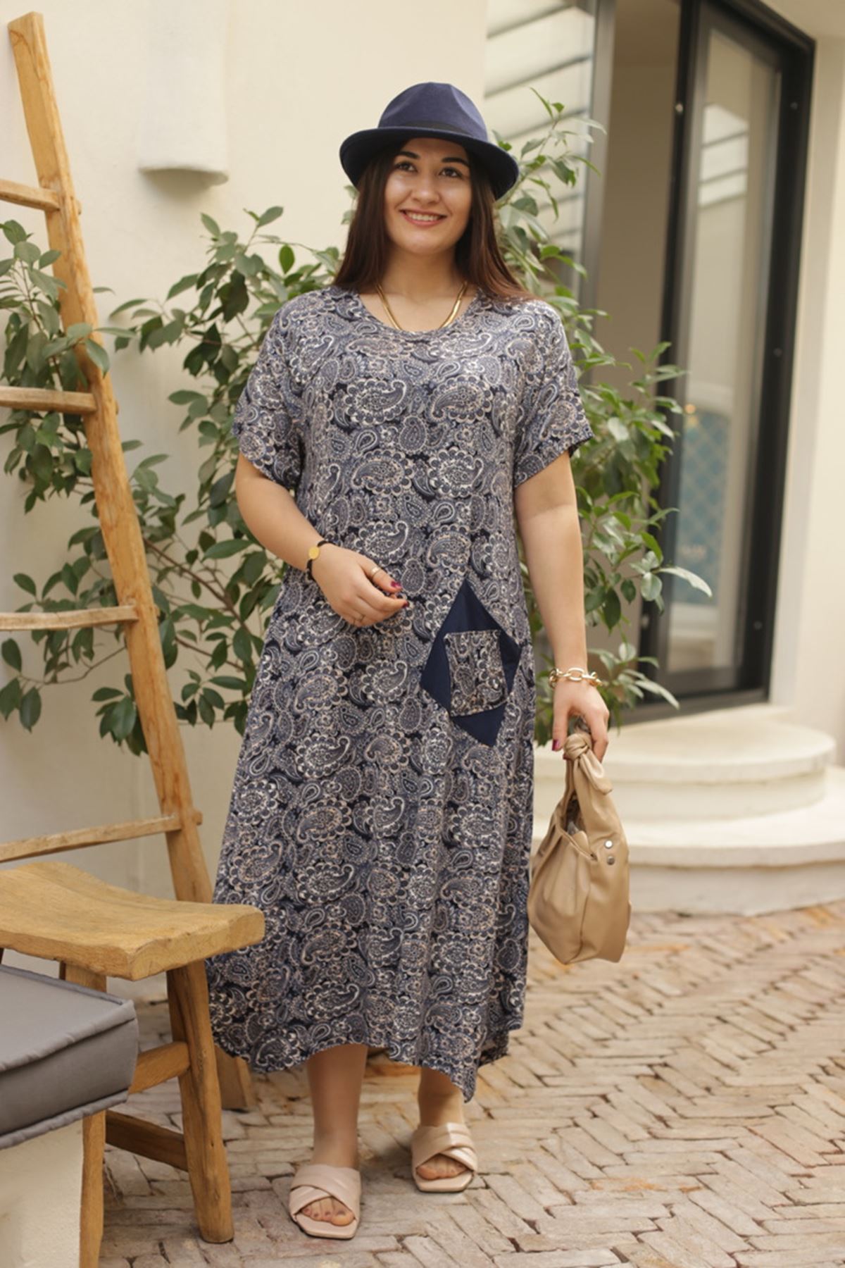 Renkte Butik-RENKTE CEPLİ ESNEK GENİŞ KESİM ELBİSE, RNK210574DSN6 Renkte Butik-RENKTE CEPLİ ESNEK GENİŞ KESİM ELBİSE, RNK210574DSN6